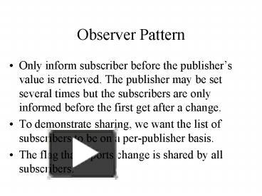 Observer Pattern presentation | free to download