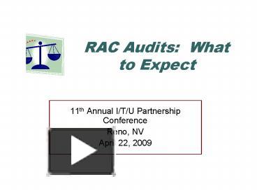 RAC Audits: What to Expect presentation | free to view