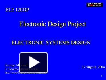 PPT – Electronic Design Project PowerPoint presentation | free to view ...