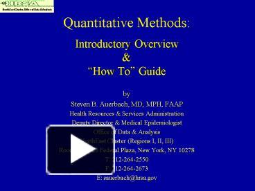 PPT – Quantitative Methods: PowerPoint presentation | free to view - id ...