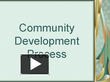 Community Development Process presentation | free to view