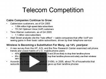 Telecom Competition presentation | free to view