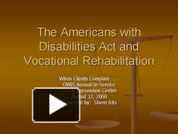 The Americans with Disabilities Act and Vocational Rehabilitation ...