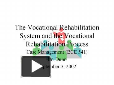 The Vocational Rehabilitation System and the Vocational Rehabilitation ...