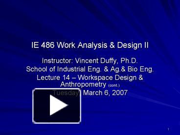 PPT – IE 486 Work Analysis PowerPoint presentation | free to download ...
