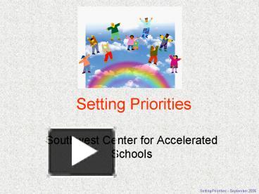 Setting Priorities presentation | free to view