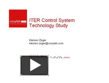 ITER Control System Technology Study presentation | free to download