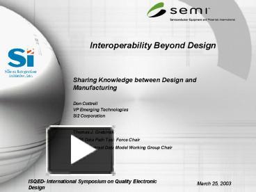 PPT – Interoperability Beyond Design PowerPoint presentation | free to ...