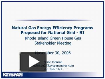 Natural Gas Energy Efficiency Programs Proposed for National Grid - RI ...