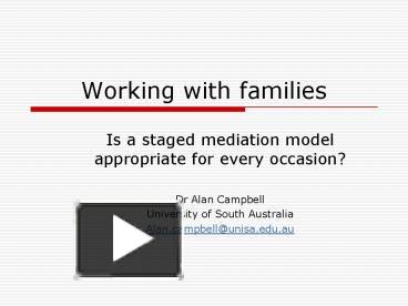 PPT – Working with families PowerPoint presentation | free to view - id ...