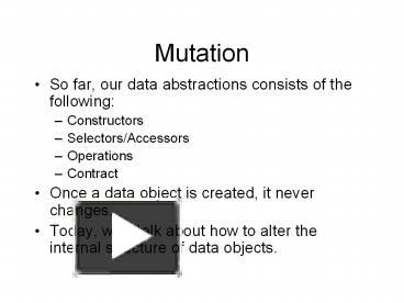 PPT – Mutation PowerPoint presentation | free to download - id: a2bd2-YzUzO