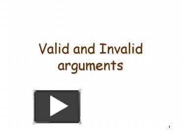 Valid and Invalid arguments presentation | free to view