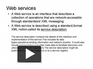 PPT – Web services PowerPoint presentation | free to view - id: a31e0-NDQ2Z