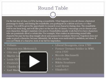 Round Table presentation | free to download