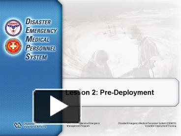 Lesson 2: PreDeployment presentation | free to view