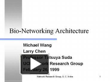 PPT – Bio-Networking Architecture PowerPoint presentation | free to ...