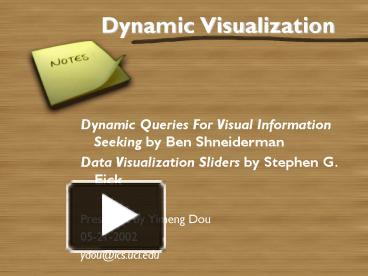 Dynamic Visualization presentation | free to download