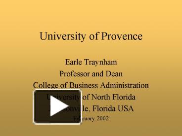 PPT – University of Provence PowerPoint presentation | free to download ...