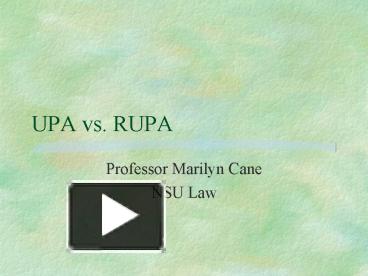 PPT – UPA vs. RUPA PowerPoint presentation | free to view - id: a41f7-ZGZmN