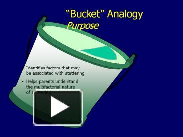 PPT – Bucket Analogy Purpose PowerPoint presentation | free to download ...