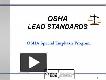 OSHA LEAD STANDARDS presentation | free to view