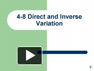 PPT – 48 Direct and Inverse Variation PowerPoint presentation | free to ...