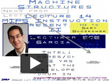 PPT – CS61C Lecture 13 PowerPoint presentation | free to view - id ...