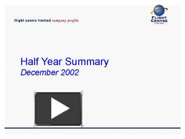 Half Year Summary presentation | free to view