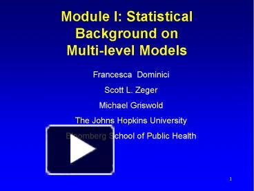PPT – Module I: Statistical Background on Multi-level Models PowerPoint ...