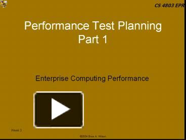 Performance Test Planning Part 1 presentation | free to view