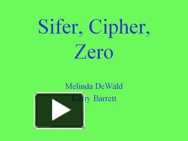 Sifer, Cipher, Zero presentation | free to download