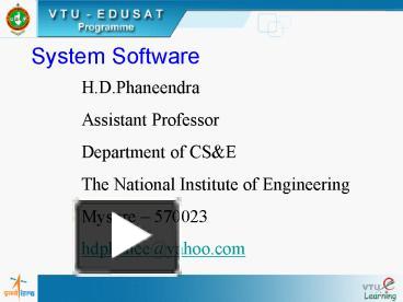 PPT – System Software PowerPoint presentation | free to view - id ...