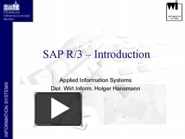 SAP R3 Introduction presentation | free to view
