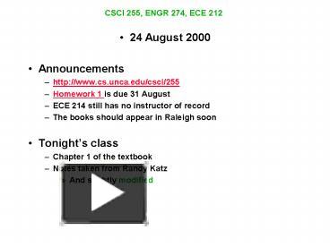PPT – CSCI 255, ENGR 274, ECE 212 PowerPoint presentation | free to ...