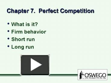 PPT – Chapter 7. Perfect Competition PowerPoint presentation | free to ...