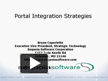 Portal Integration Strategies presentation | free to view