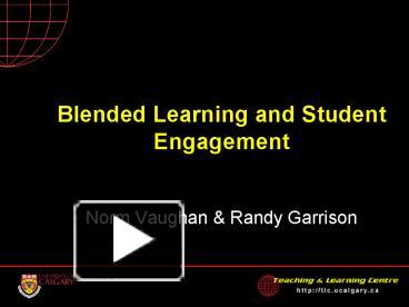 Blended Learning and Student Engagement presentation | free to view