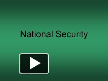 National Security presentation | free to download