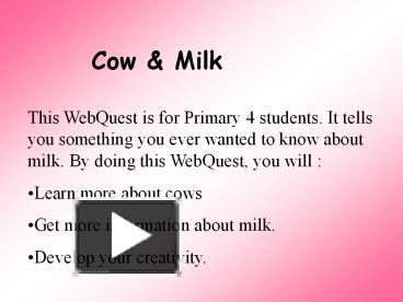 PPT – Cow PowerPoint presentation | free to view - id: a76d7-NmYxZ