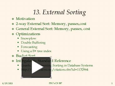 13. External Sorting presentation | free to download