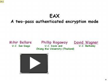 PPT – EAX PowerPoint presentation | free to download - id: a7758-ODQ0O