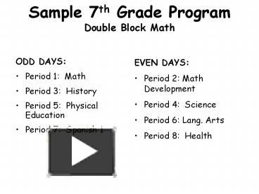 PPT – Sample 7th Grade Program Double Block Math PowerPoint ...