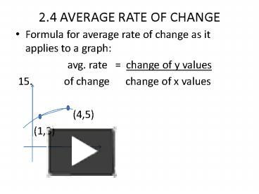 2.4 AVERAGE RATE OF CHANGE presentation | free to view