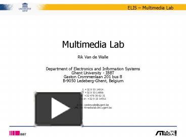 Multimedia Lab presentation | free to view
