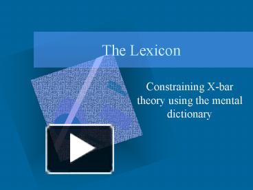 PPT – The Lexicon PowerPoint presentation | free to download - id ...