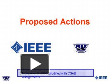 PPT – Proposed Actions PowerPoint presentation | free to view - id ...