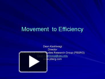 Movement to Efficiency presentation | free to view