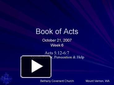 Book of Acts presentation | free to view