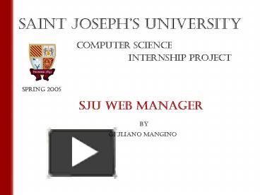 PPT – Saint Josephs University PowerPoint presentation | free to view ...