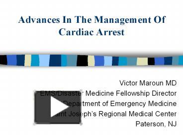 PPT – Advances In The Management Of Cardiac Arrest PowerPoint ...